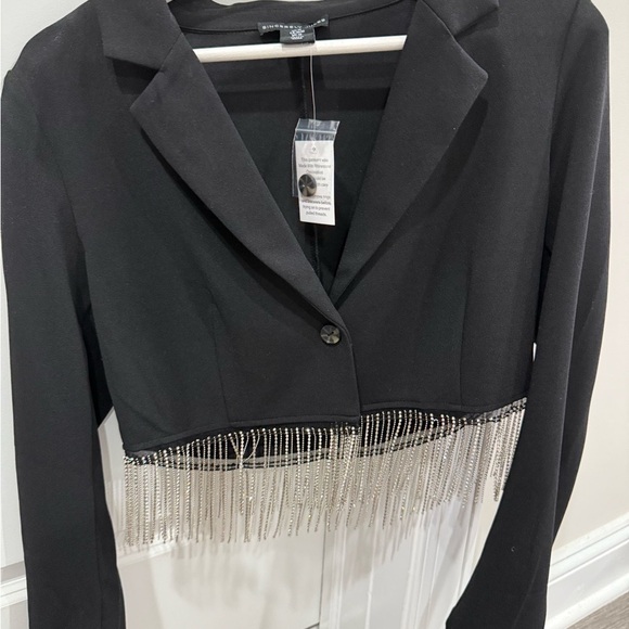 Sincerly Jules | Jackets & Coats | Sincerely Jules Black Cropped Fringe ...